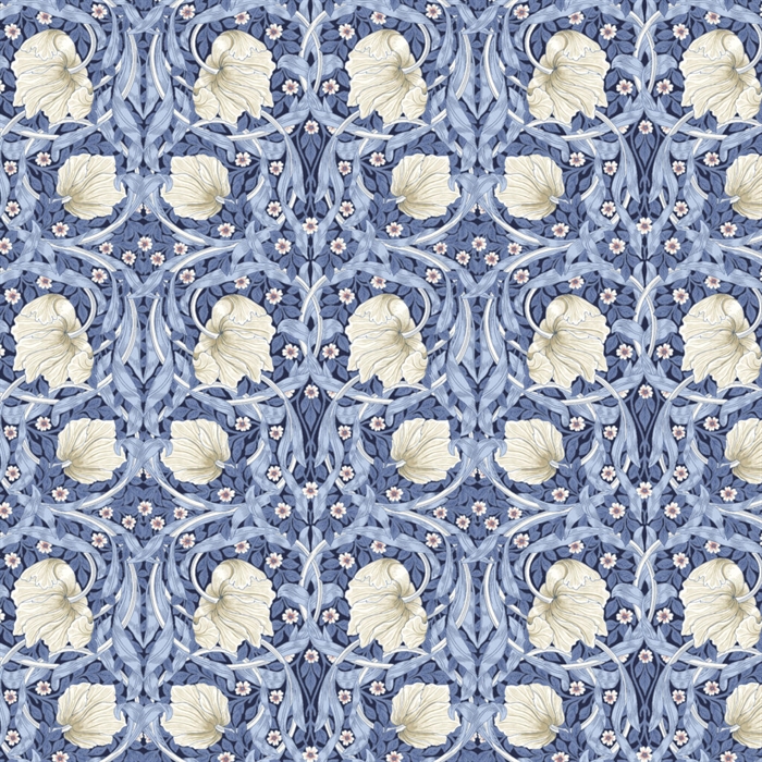 William Morris stof 'Small Pimpernel Blue' William Morris stof 'Small Pimpernel Blue'